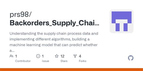 Github Prs98backorderssupplychainanalysis Understanding The Supply Chain Process Data And