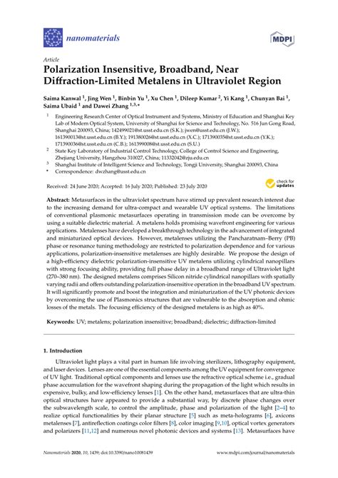 PDF Polarization Insensitive Broadband Near Diffraction Limited