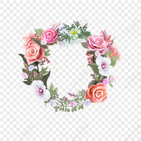 핑크 화환 일러스트 프레임축하자연식물 Png 일러스트 무료 다운로드 Lovepik