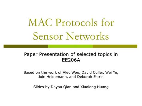 Ppt Mac Protocols For Sensor Networks Powerpoint Presentation Free
