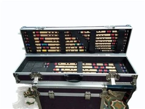 Black And Yellow Pvc Sheetvelvet And Aluminium Flute Instrument Case