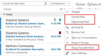 Focused Inbox In Outlook Desktop