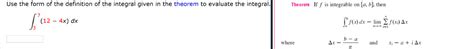 solved use the form of the definition of the integral given