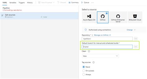 How To Change The Default Branch For A Azure Devops Yaml Pipeline Stack Overflow