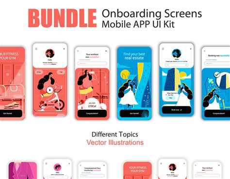 Onboarding Screens UI Kit Bundle Behance Onboarding Screens UI Kit Bundle Behance