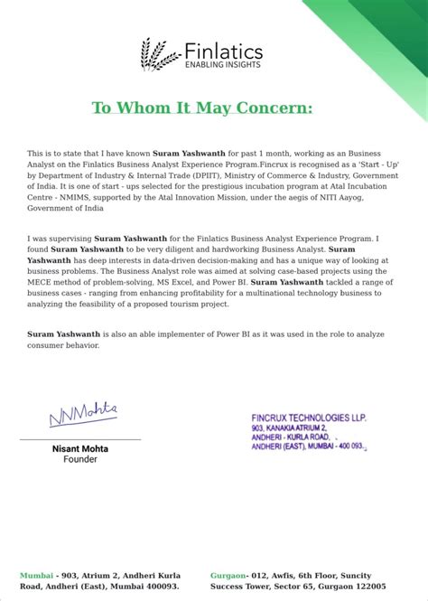 Suram Yashwanth On Linkedin Businessanalyst Internshipexperience