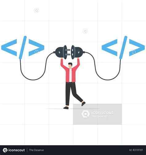 Best Programmer Connect Socket Between Coding Program Illustration
