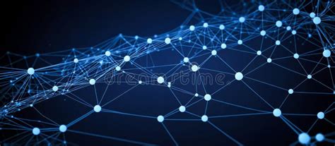 Abstract Digital Network Connectivity Concept With Interconnected Lines And Dots On Dark