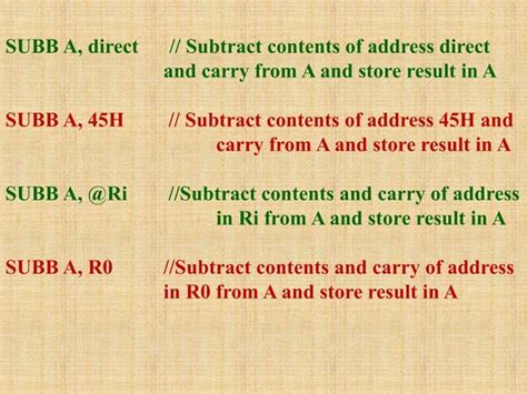 Arithmetic And Logical Instructions 8051 Microcontroller Pptx