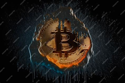 Premium Ai Image Burning Bitcoin On Fire Flame On Black Background