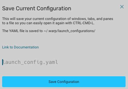 Error When Saving Launch Configuration Issue Warpdotdev Warp GitHub