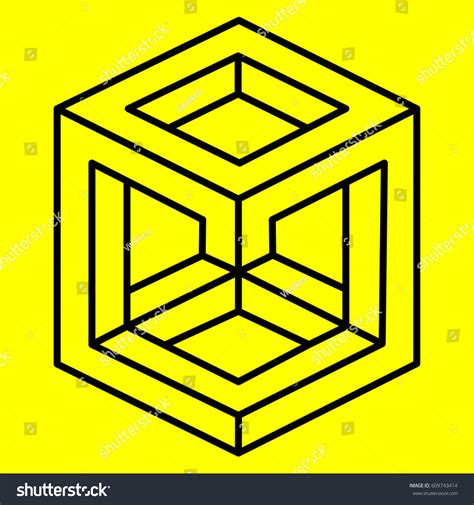 Geometry Optical Illusion Cube Stock Vector 609743414 Shutterstock
