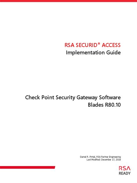 Check Point Secure Gateway R80 10 Rsa Securid Access Pdf Radius Authentication