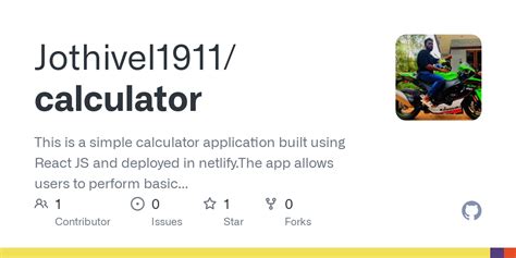 Github Jothivel1911calculator This Is A Simple Calculator Application Built Using React Js