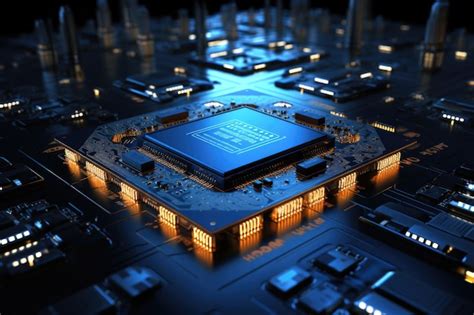 Premium Photo A Close Up Of A Computer Chip On A Circuit Generative Ai