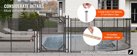 VEVOR Pool Fence Gate X FT Removable Pool Gate For Inground Pools Outdoor VEVOR AU