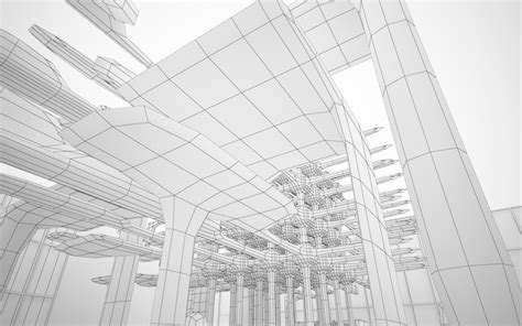 Premium Photo Abstract Drawing White Parametric Interior Polygon Black Drawing 3d Illustration