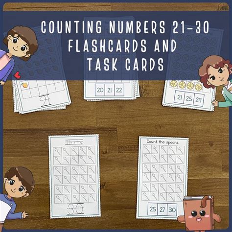 Counting Numbers 21 30 Flashcards And Task Cards Preschool Printables