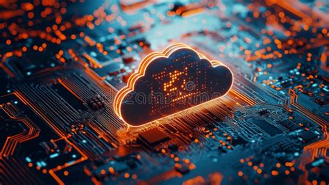 An Illustration Depicting Digital Cloud Computing Cyber Security And