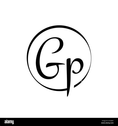 Initial Gp Script Letter Logo Creative Typography Vector Template