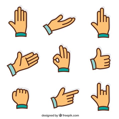 Premium Vector Flat Sign Language Icons Set