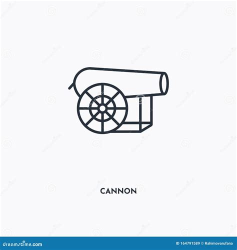 Cannon Outline Icon Simple Linear Element Illustration Isolated Line