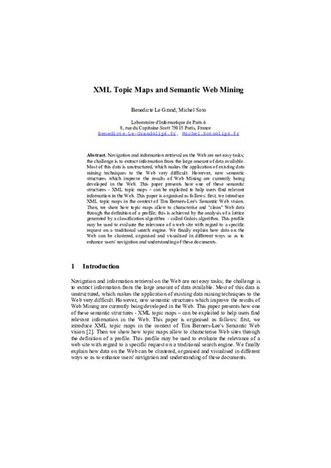 Pdf Xml Topic Maps And Semantic Web Mining