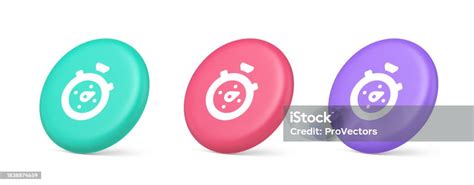 스톱워치 버튼 타이머 속도 시간 계산 응용 프로그램 패널 인터페이스 3d 현실적인 아이소 메트릭 원 아이콘 3차원 형태에 대한 스톡 벡터 아트 및 기타 이미지 Istock