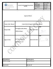 CSSD Manual Final Pdf Central Sterile Supply Department Manual Doc No NICS DM 07 Effective