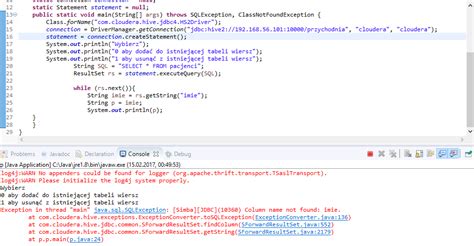 Jdbc Connection Between A Java Application And A Database On Cloudera
