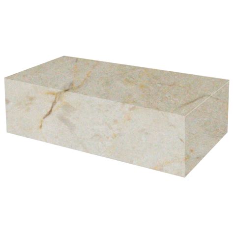 Crema Marfil Rectangular Solid Marble Coffee Table