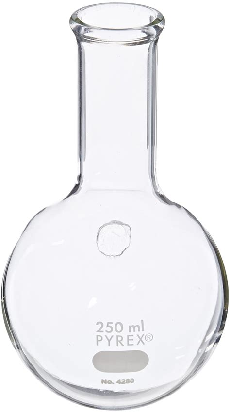 Pyrex Borosilicate Glass Long Neck Round Bottom Boiling Flask 250ml Capacity Science Lab