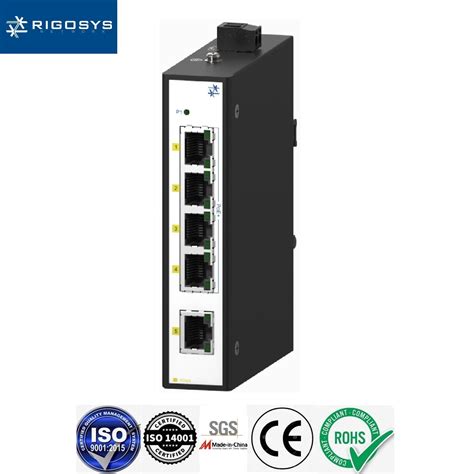 5 Port Full Gigabit Poe Industrial Grade Din Rail Unmanaged Fiber Optical Access Ethernet