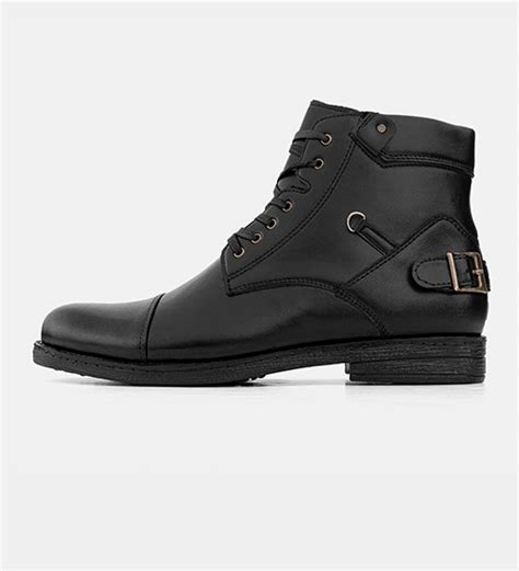 خرید نیم بوت چرم طبیعی مردانه مشکی Zima بند دار مدل 32840 دایان شاپ