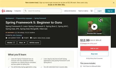 Best Spring Courses Classes And Tutorials Online Venture Lessons
