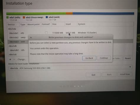 Installation Stuck After Selecting A Partition As An Ext4