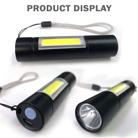 Edc Cob Led Torchlight 3 Focus Modes Powerful Waterproof Usb Charging Battery Light 手电筒 Lampu