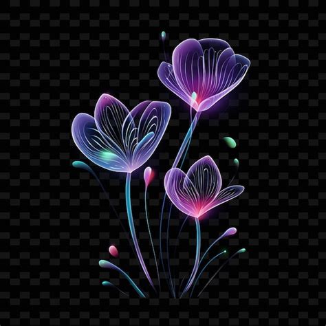 Premium Psd Crocus Lilac Purple Curved Neon Lines Bees Curved Neon Line Shape Y2k Neon Light