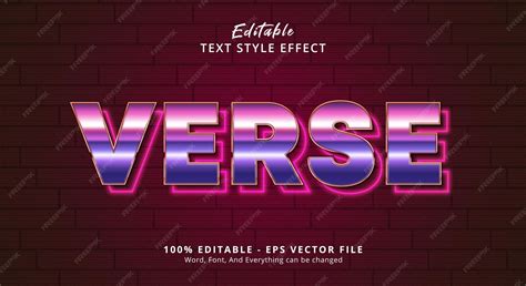 Premium Vector Editable Text Effect Verse Retro Style
