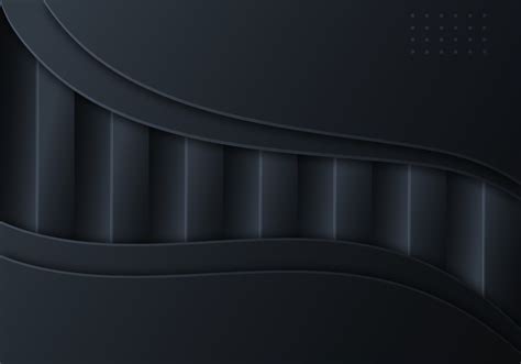 Abstract Black Overlap Layers Techno Background With Copy Space For