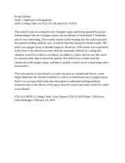 Week 3 Application Assigment AHA Coding Clinic For ICD 10 CM And ICD 10 PCS Portia DeHart