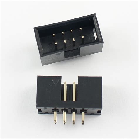 Pcs Mm Pitch X Pin Pin Straight Male Shrouded Box Header IDC Connector EBay