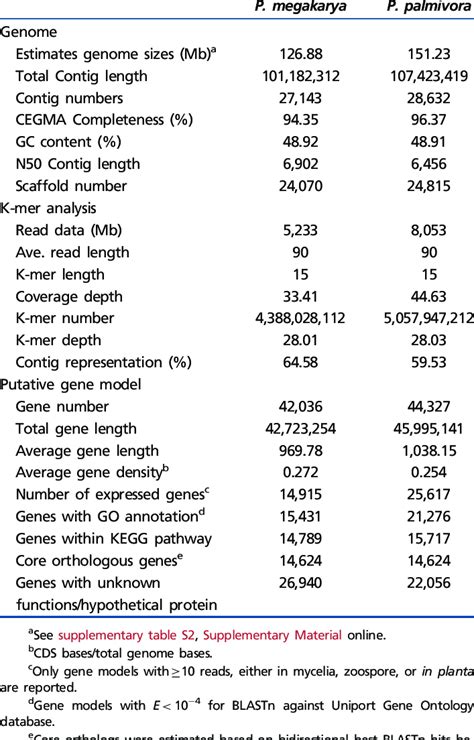 Genome Assembly And Annotation Statistics Download Table