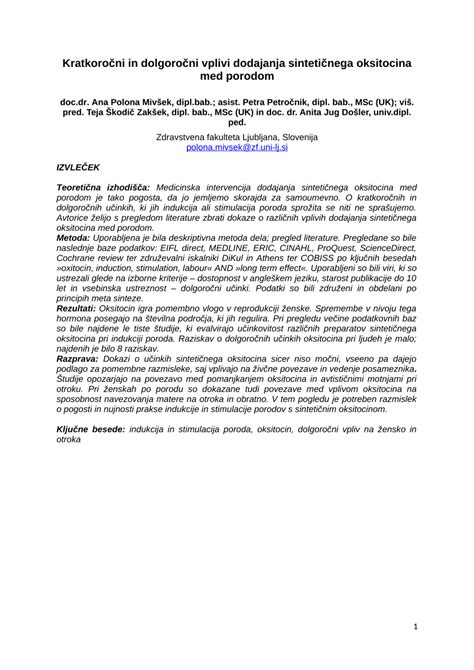 Pdf Stimulation And Induction Of Labour The Correlation Between Synthetic And Natural