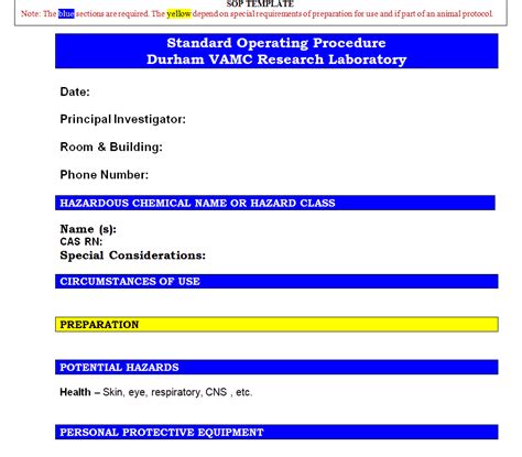 FREE Standard Operating Procedures Templates SOPs