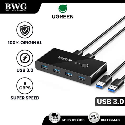 UGREEN USB 3 0 Switch Selector 4 Port 2 Computer Switcher Adapter Hub For PC Printer Scanner