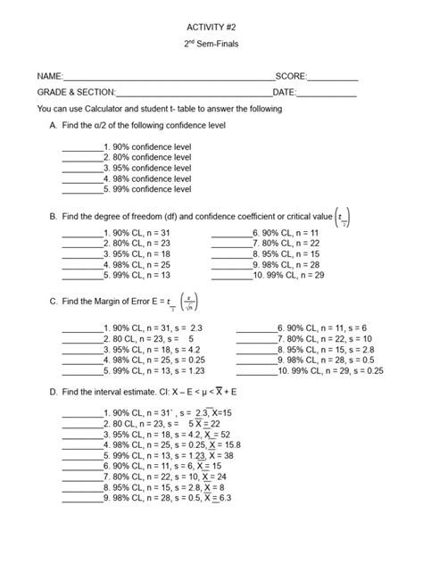 activity1 2nd sem pdf confidence interval teaching methods