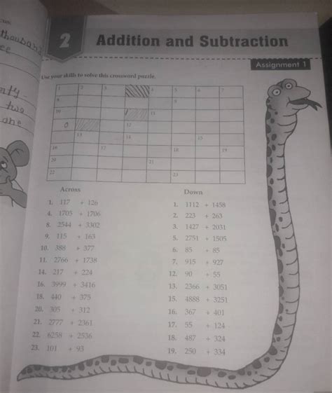 2 Addition And Subtractionassignment 1use Your Skills To Solve This Cro