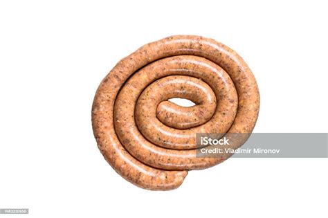 돼지고기와 쇠고기 다진 고기로 만든 생 나선형 소시지 흰색 배경에 격리되어 있습니다 0명에 대한 스톡 사진 및 기타 이미지 0명 고기 나선형 Istock