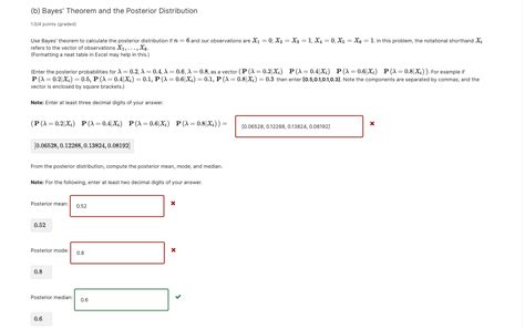 Solved B Bayes Theorem And The Posterior Distribution